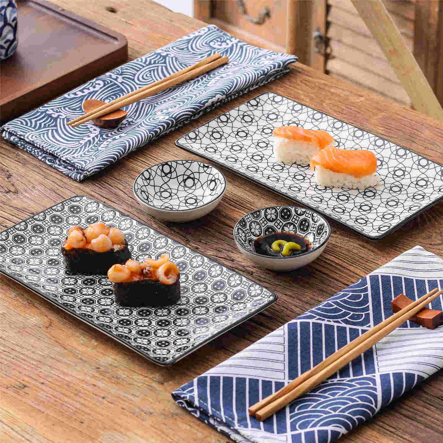Vancasso Sushi Plate Collection - Vibrant Porcelain Japanese-Style Plates