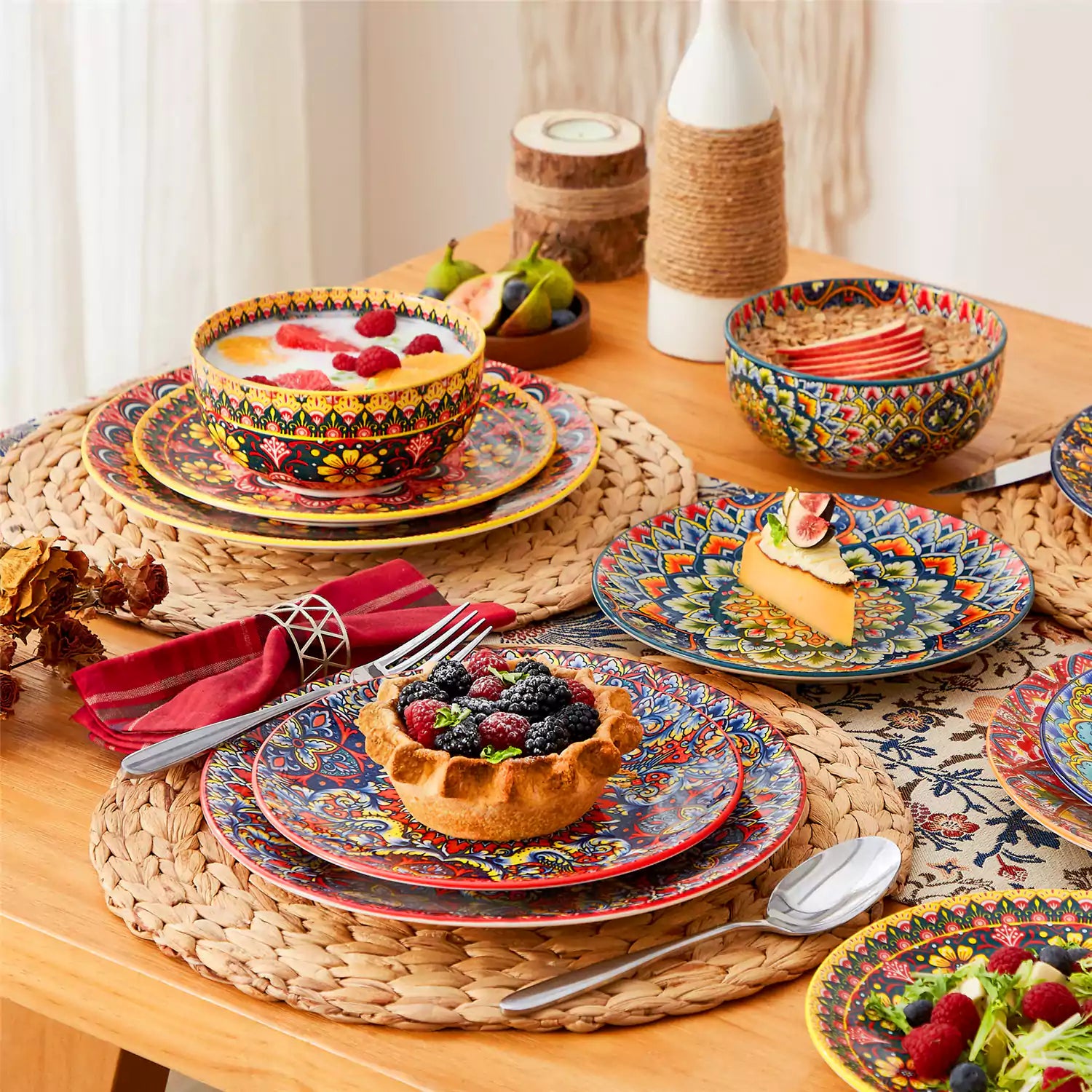 Ensemble de vaisselle bohémien Lumi de 18 pièces pour 6 personnes ...