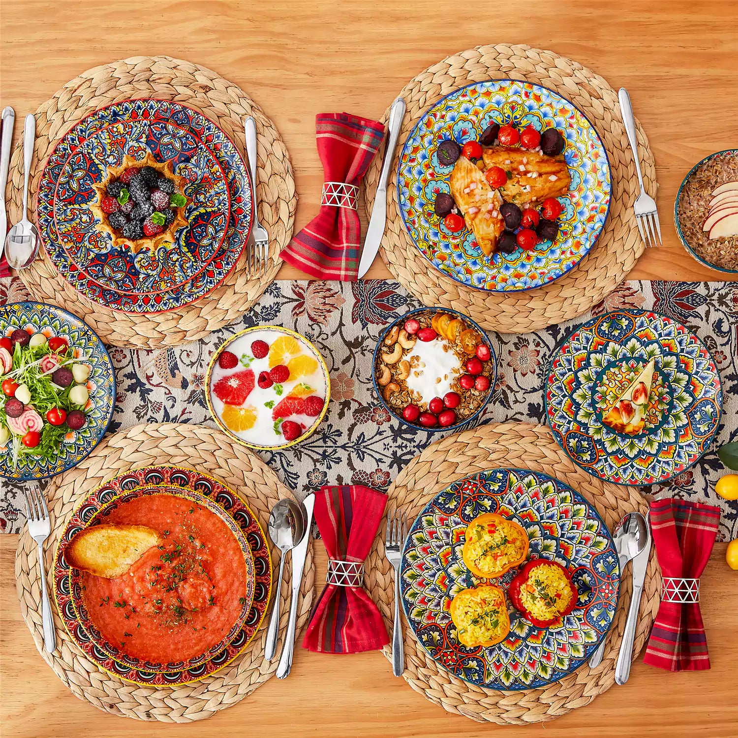 Lumi 24-Piece Bohemian Dinnerware Set | Service for 6