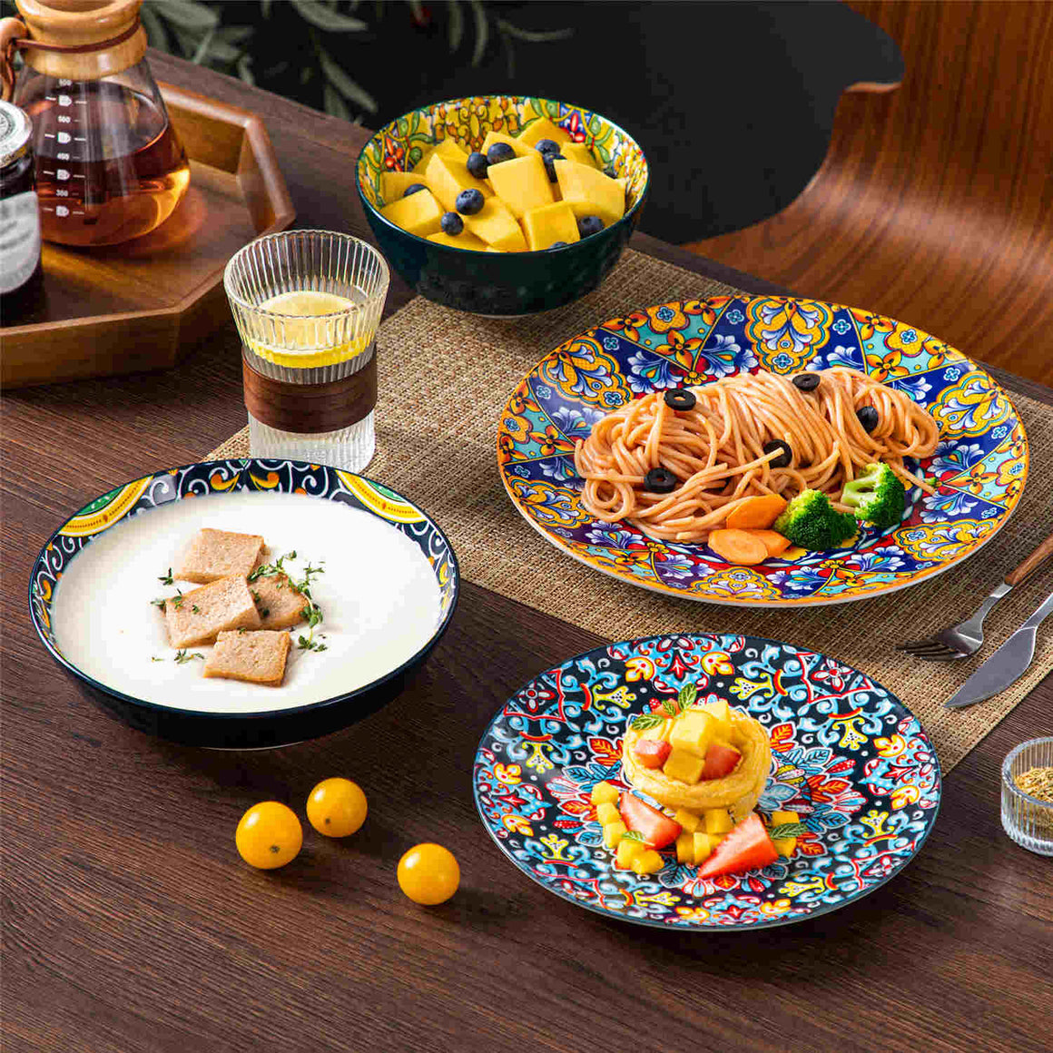 Simi Porcelain Dinnerware | Bohemian Plates and Bowls
