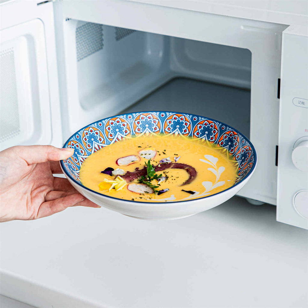 Mandala Soup Bowls Set - Bohemian Floral Design – Vancasso