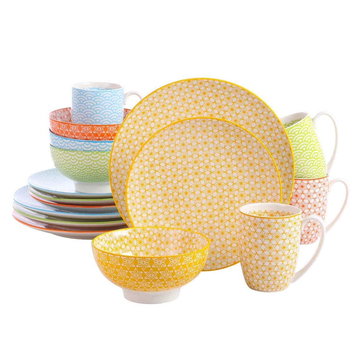 Asian-Inspired Porcelain Tableware Set | Multiple Colors & Multiple ...