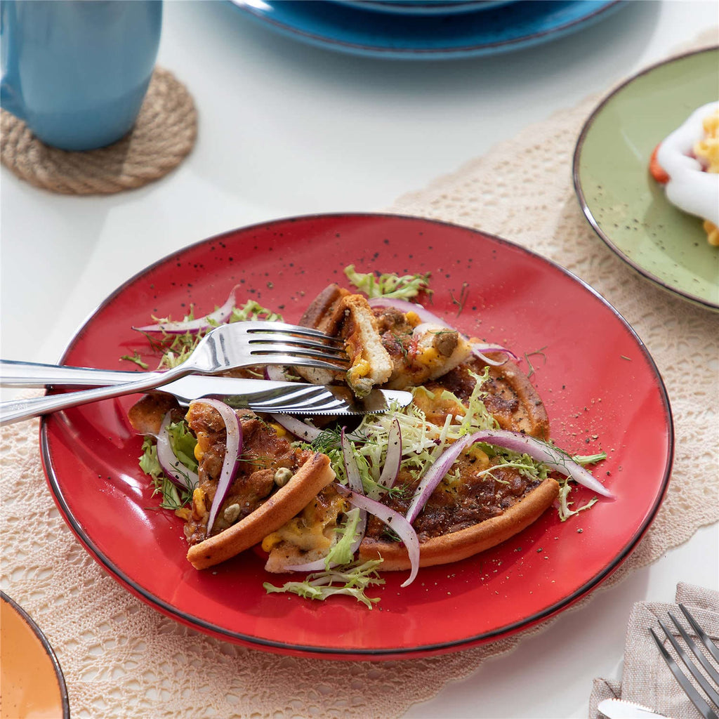 Navia 16-Piece Stoneware Dinnerware Set | Rustic Speckled Design – Vancasso