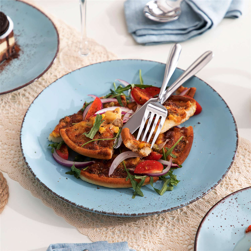 Navia 16-Piece Stoneware Dinnerware Set | Rustic Speckled Design – Vancasso