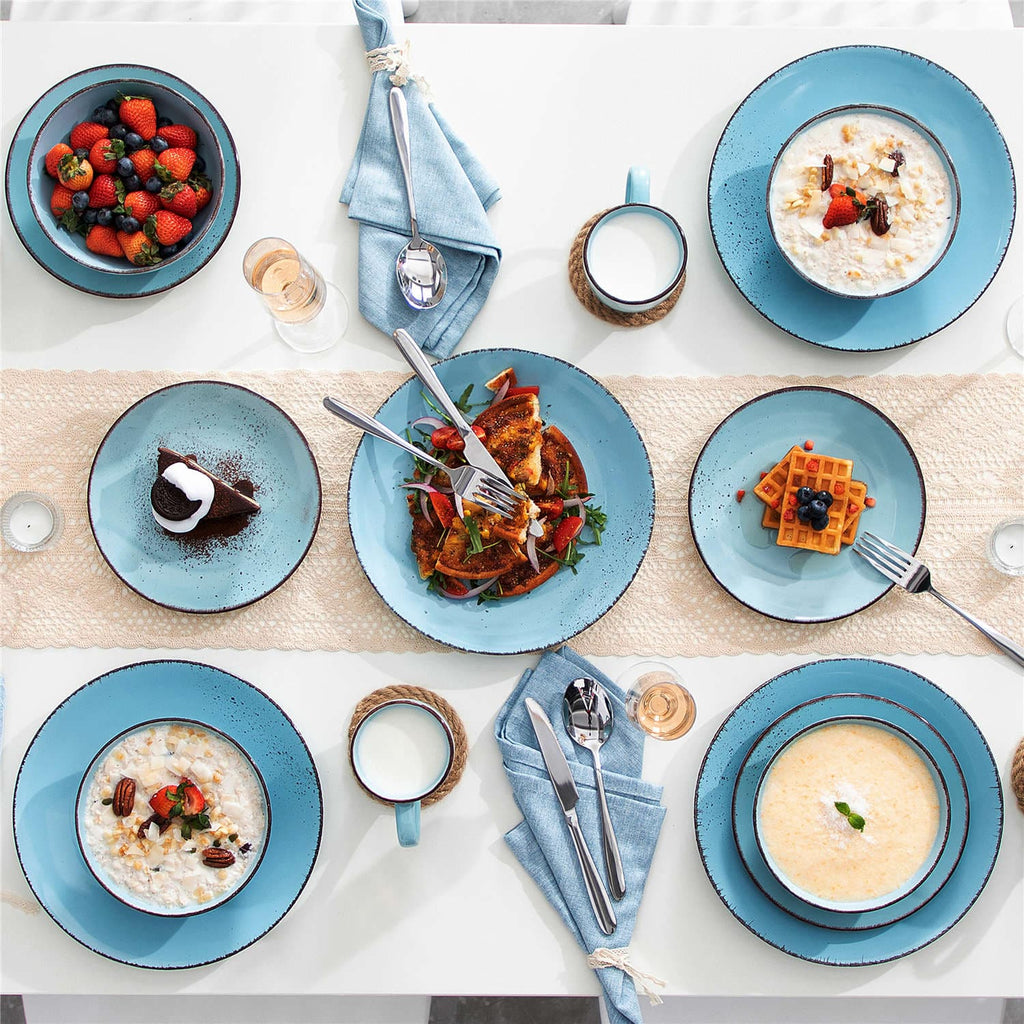 Navia 16-Piece Stoneware Dinnerware Set | Rustic Speckled Design – Vancasso