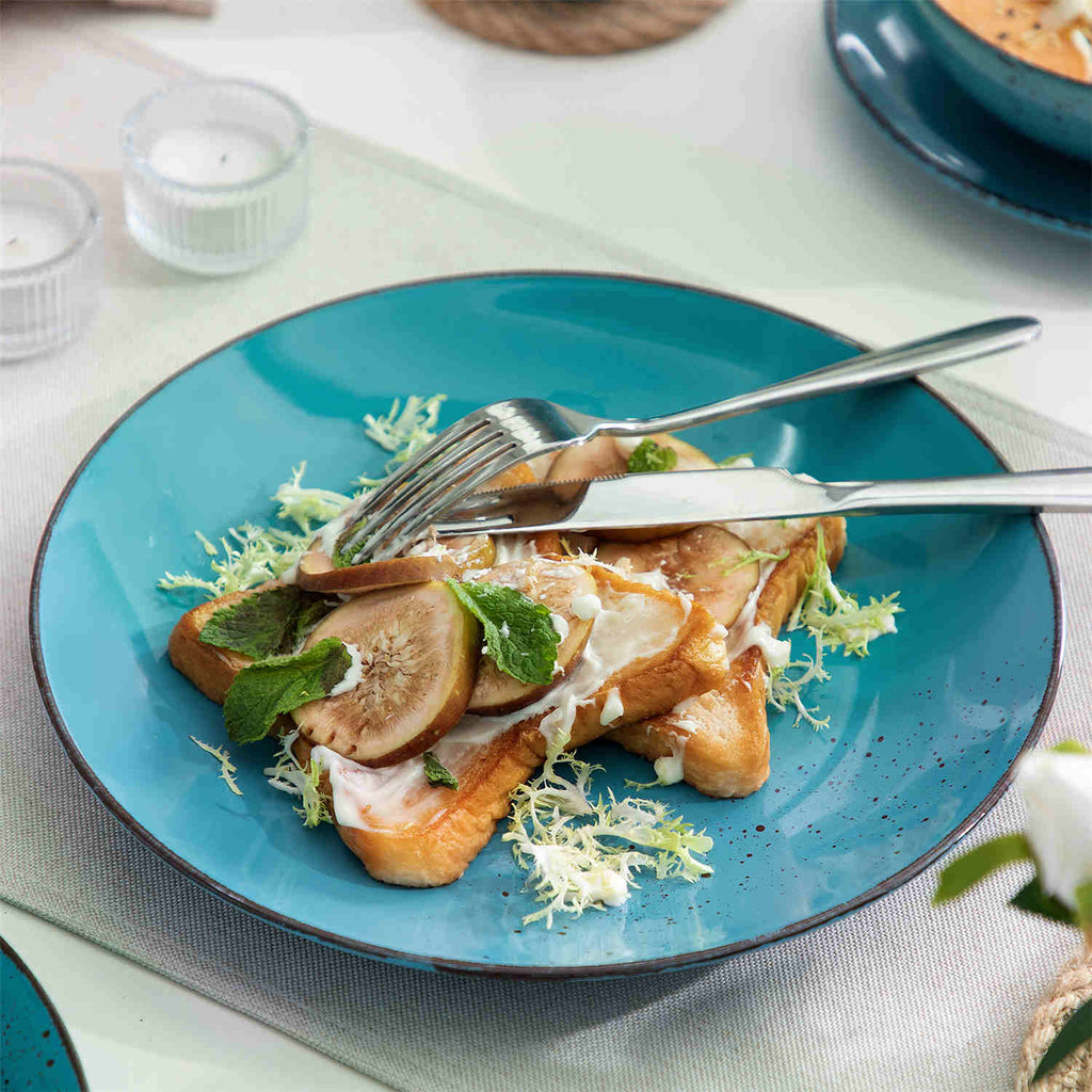 Navia 16-Piece Stoneware Dinnerware Set | Rustic Speckled Design – Vancasso